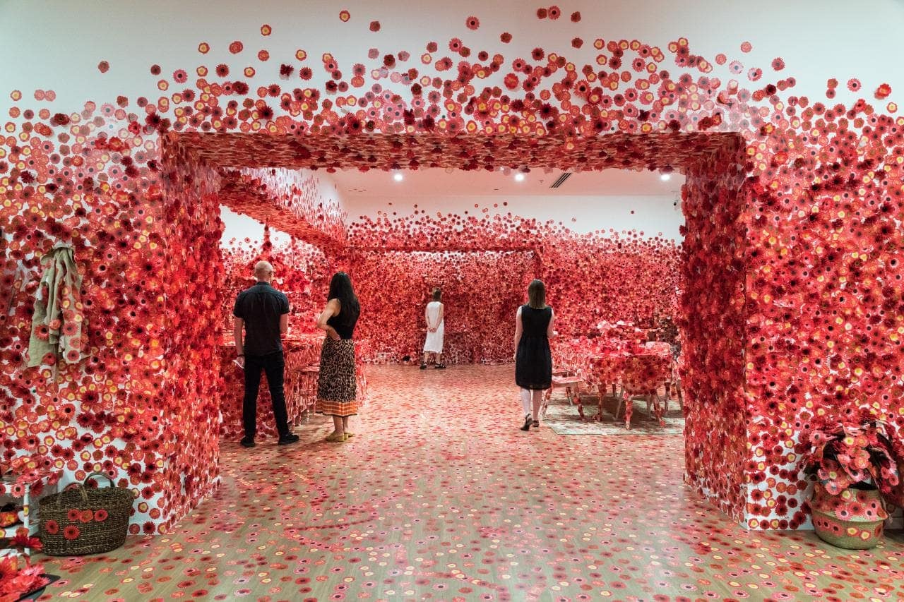 Yayoi Kusama Flower obsession 2017 (detail)National Gallery of Victoria ...